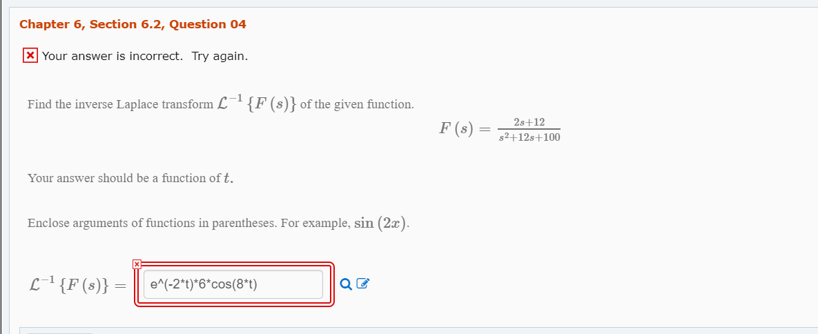 Solved Chapter 6 Section 6 2 Question 04 X Your Answer Is Chegg