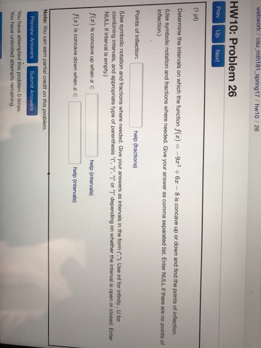 Solved webwork csu mth 181 spring17 hw10 26 HW10: Problem 26 | Chegg.com