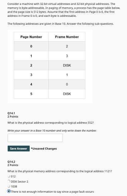 Solved Consider a machine with 32-bit virtual addresses and | Chegg.com