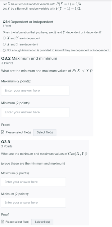 Solved Statistics Help on Bernoulli Random Variables and | Chegg.com