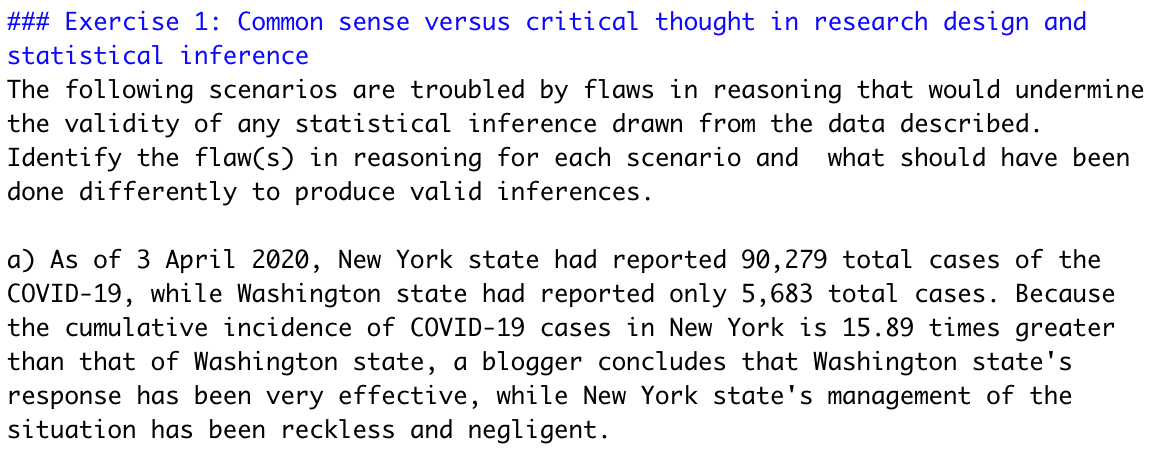 Solved ### Exercise 1: Common sense versus critical thought | Chegg.com