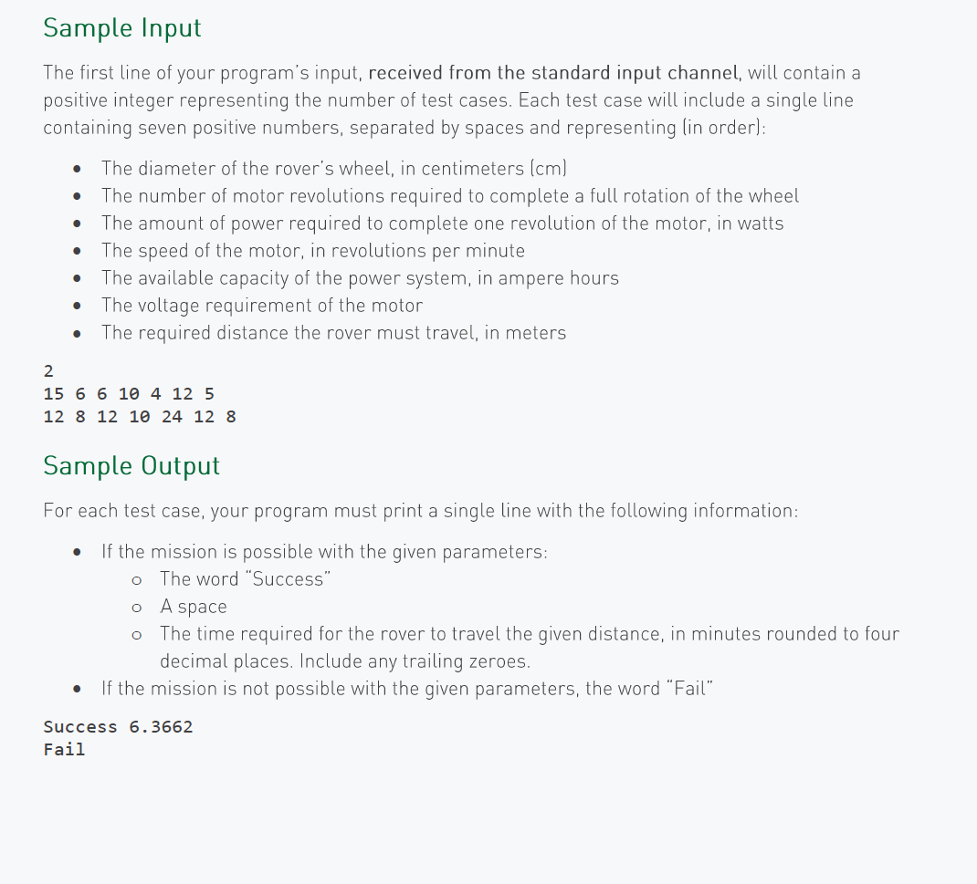 Solved Lang: Python Sample Input: 2 15 6 6 10 4 12 5 12 | Chegg.com