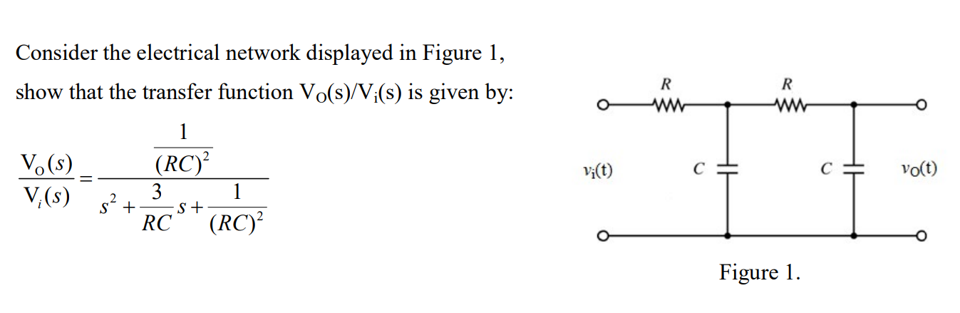 Solved Consider the electrical network displayed in Figure | Chegg.com
