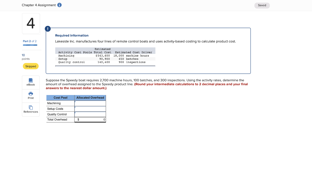 Solved Chapter 4 Assignment i Saved Required information | Chegg.com
