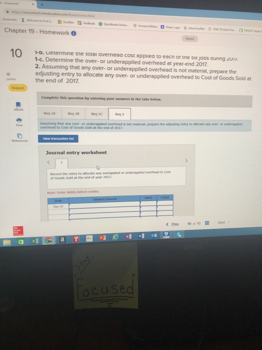 Solved Chapter 19- Homework 10 Problem 19-4A Overheed | Chegg.com