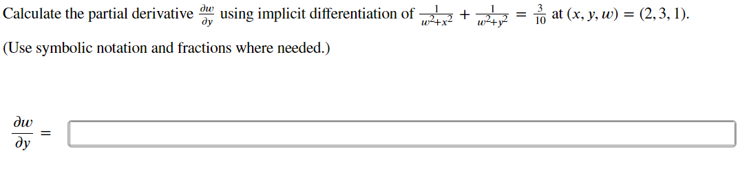 Solved ду Calculate the partial derivative du using implicit | Chegg.com