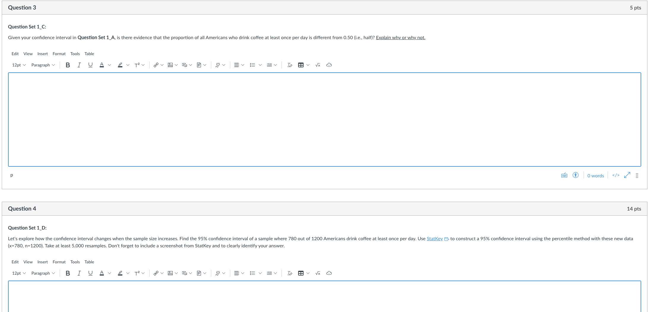 Solved Question Set 1_C: Given your confidence interval in | Chegg.com