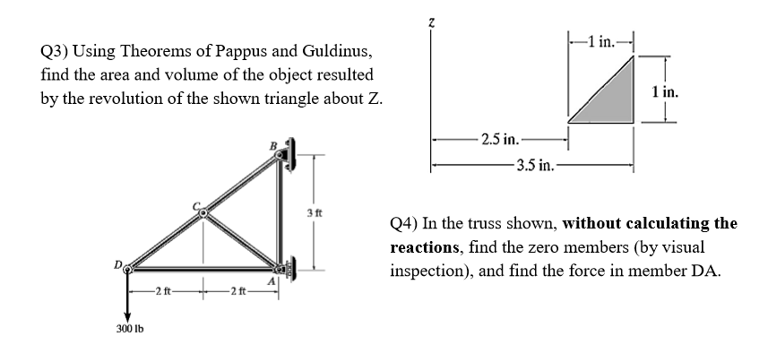 Solved -1 in. (3) Using Theorems of Pappus and Guldinus, | Chegg.com