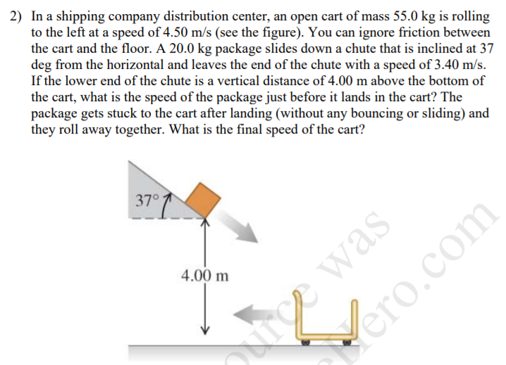 Solved 2) In a shipping company distribution center, an open | Chegg.com