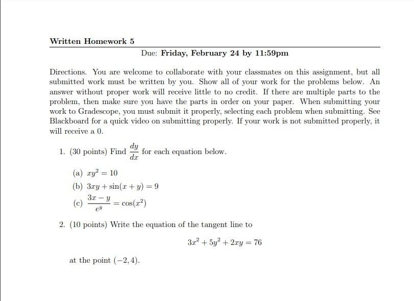 Solved Directions. You are welcome to collaborate with your | Chegg.com