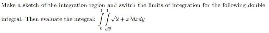 Solved Make a sketch of the integration region and switch | Chegg.com