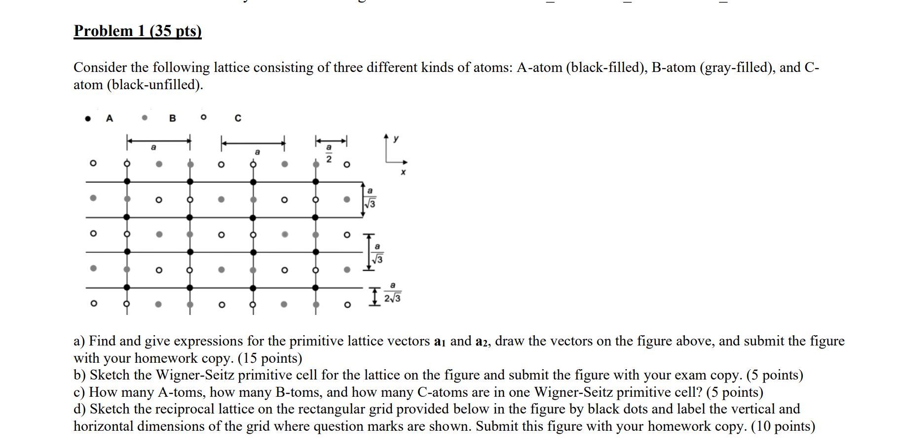 Solved Consider the following lattice consisting of three | Chegg.com