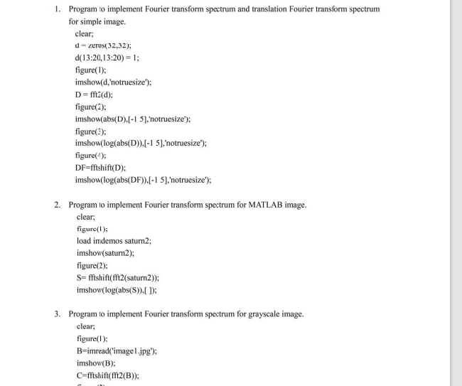 Solved Experiment 2 Image transform Experimental objective | Chegg.com