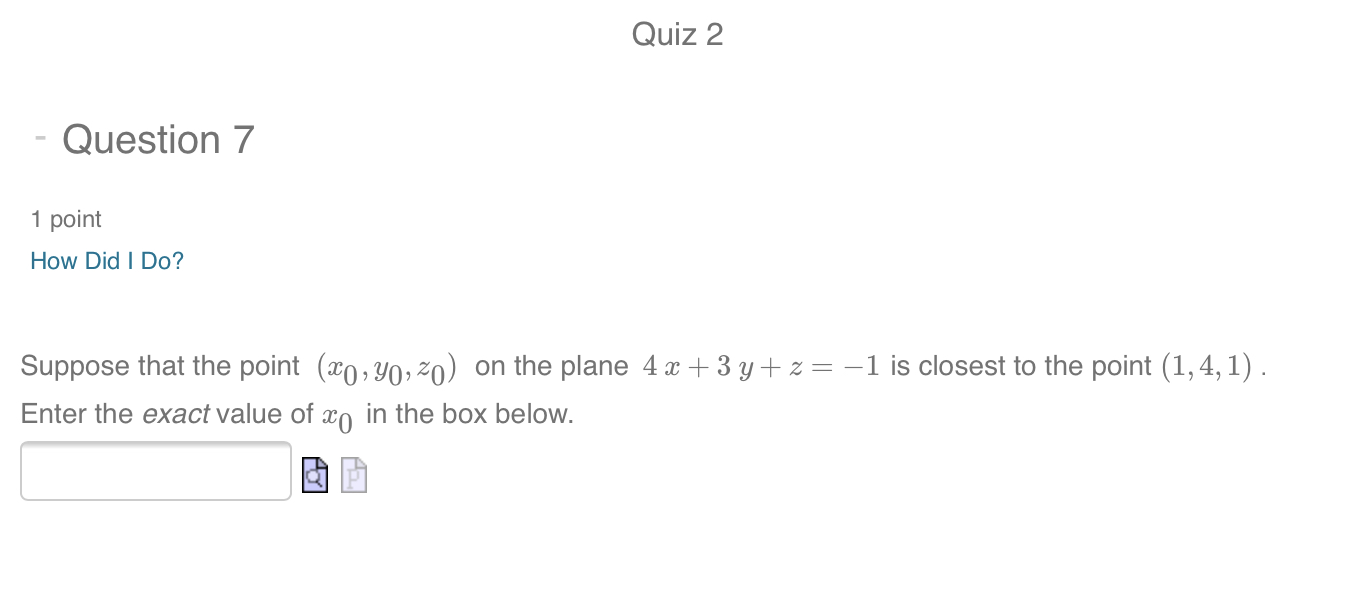 Solved Suppose that the point (x0,y0,z0) on the plane | Chegg.com