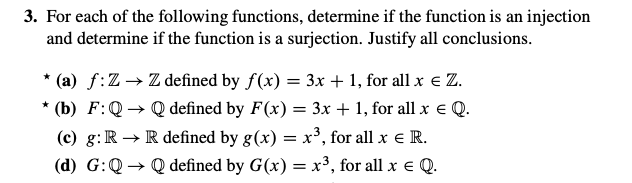Solved For Each Of The Following Functions Determine If The