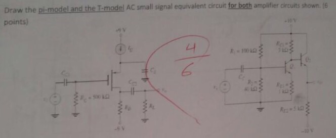 Solved Draw the pi-model and the T-model AC small signal | Chegg.com
