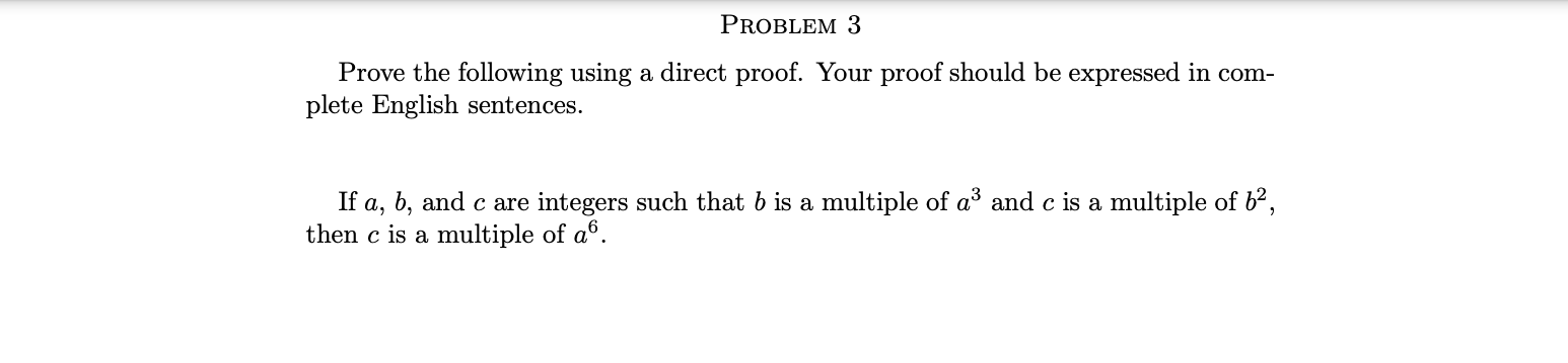 Solved Prove the following using a direct proof. Your proof | Chegg.com
