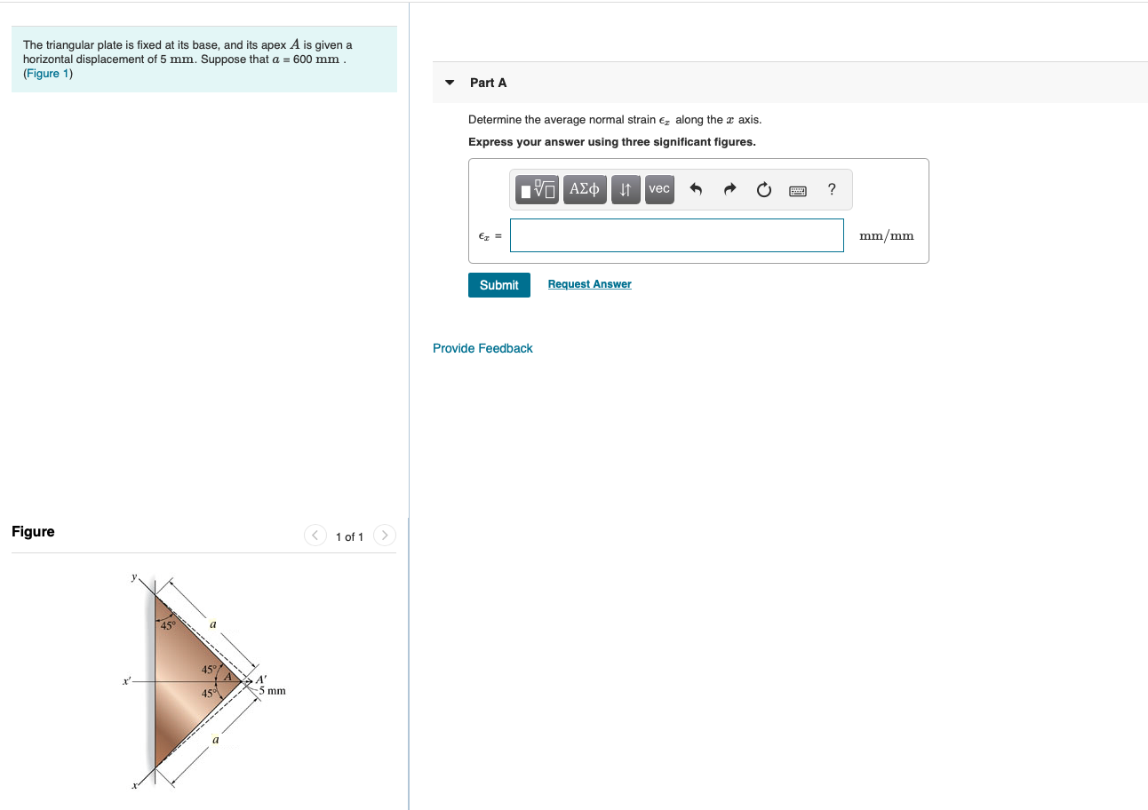 Solved The triangular plate is fixed at its base, and its | Chegg.com