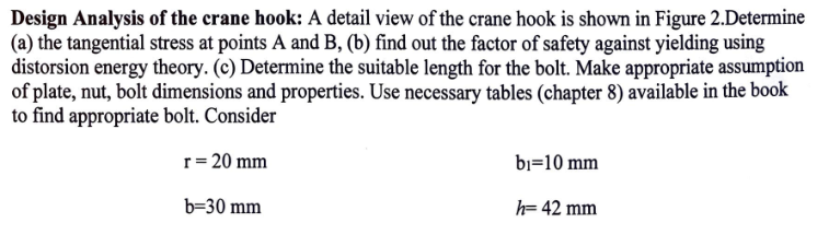 Solved Design Analysis of the crane hook: A detail view of | Chegg.com