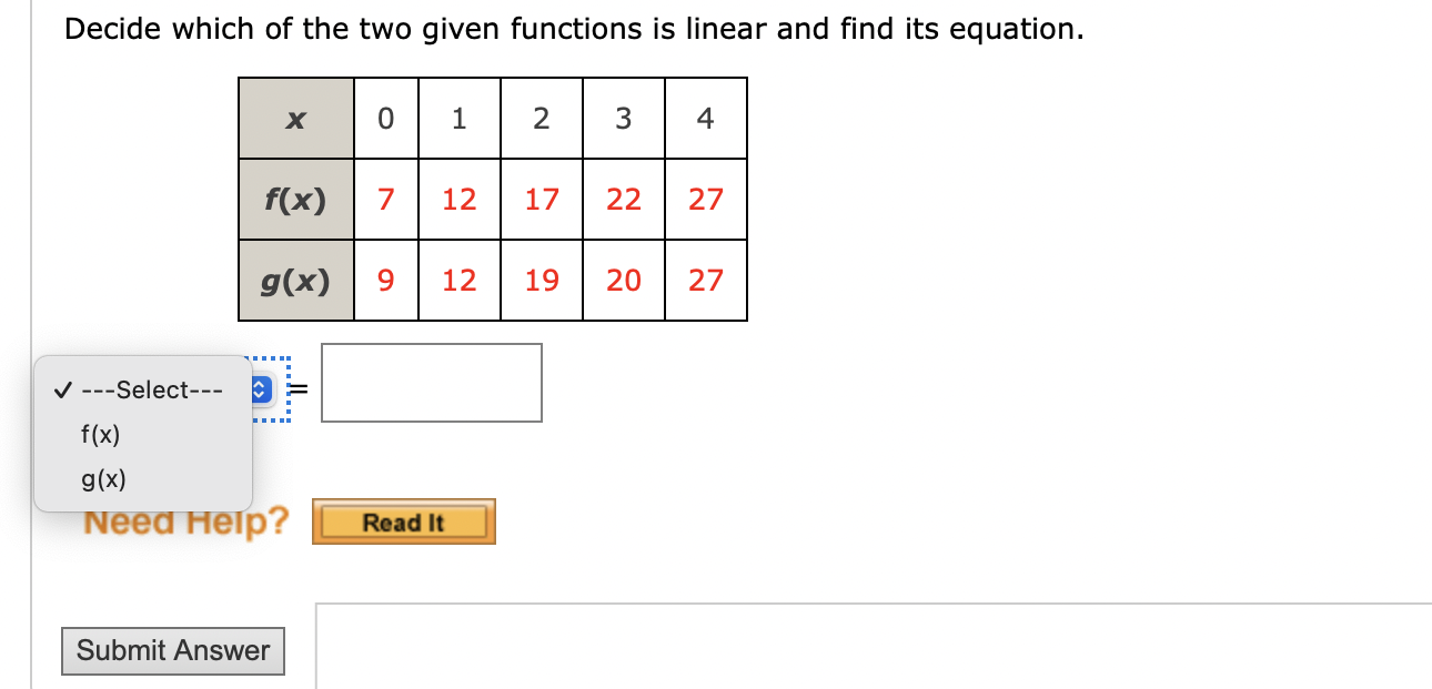 Solved Decide which of the two given functions is linear and | Chegg.com