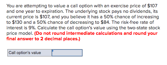 Solved You are attempting to value a call option with an | Chegg.com