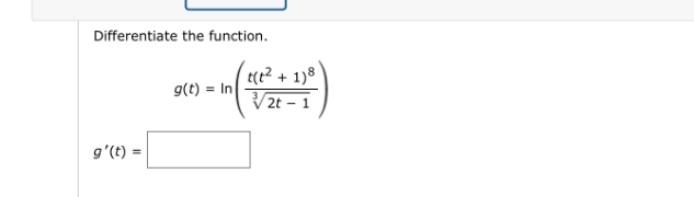 Solved Differentiate the | Chegg.com