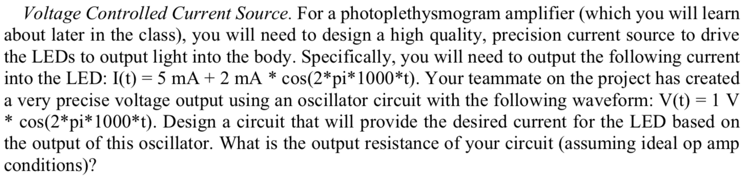 Solved Voltage Controlled Current Source. For a | Chegg.com