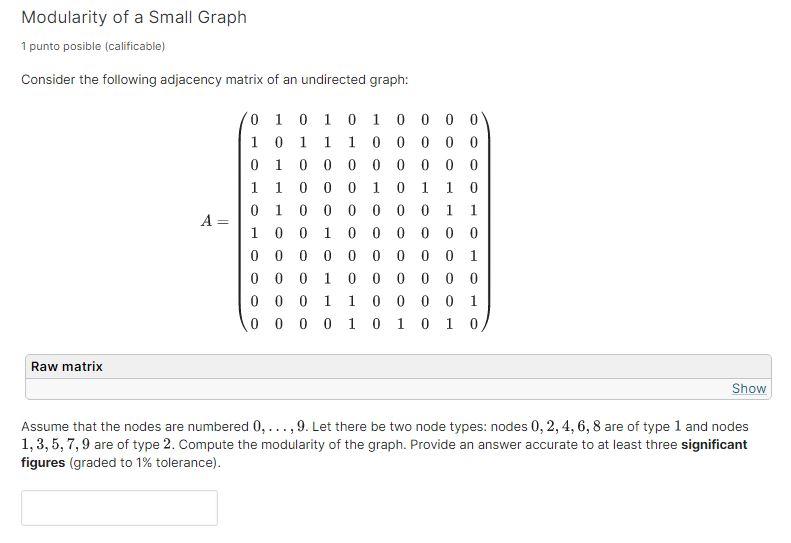 Solved The modularity of an undirected graph with node types | Chegg.com