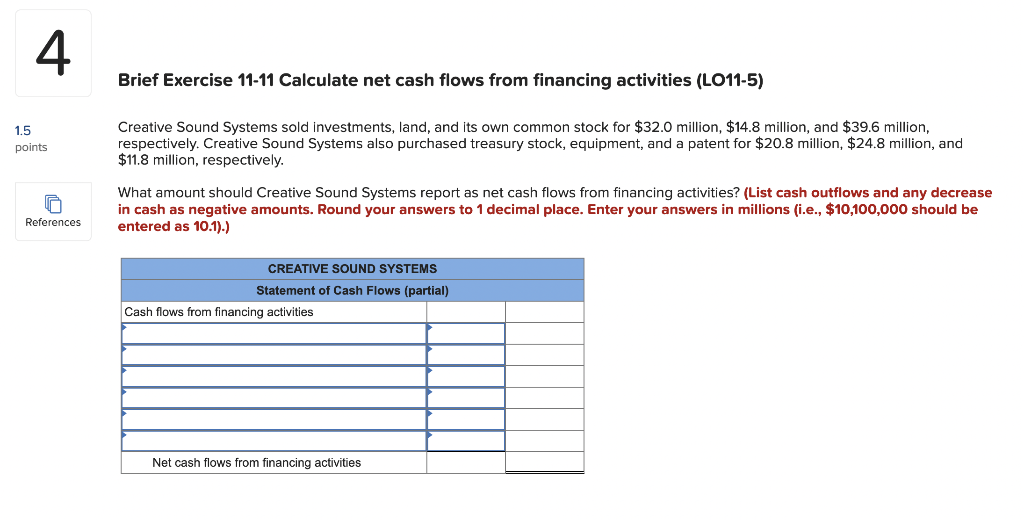 Solved Brief Exercise 11-11 Calculate net cash flows from | Chegg.com