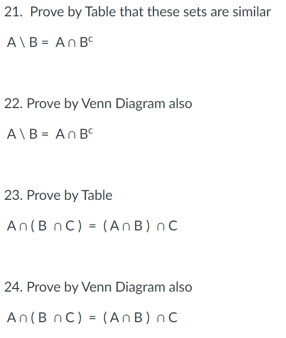 Solved 21. Prove by Table that these sets are similar A B = | Chegg.com