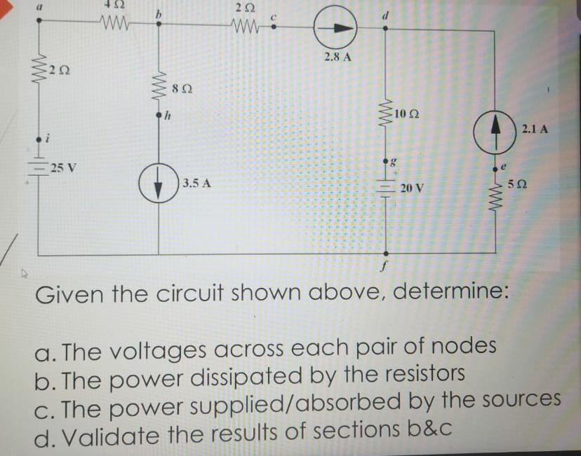 Solved Given the circuit shown above, determine: a. The | Chegg.com