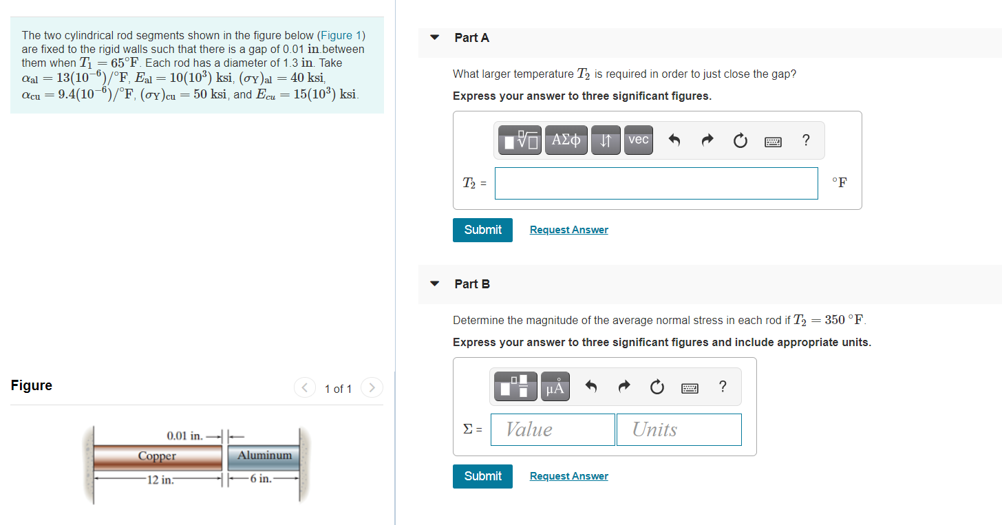 Solved Part A The two cylindrical rod segments shown in the | Chegg.com