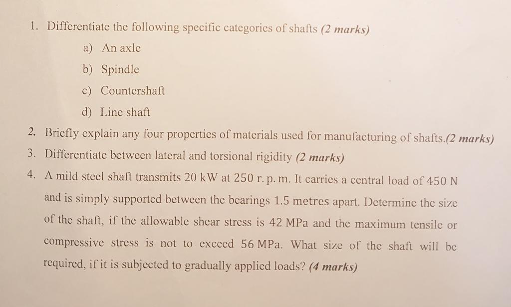 Solved 1. Differentiate the following specific categories of | Chegg.com