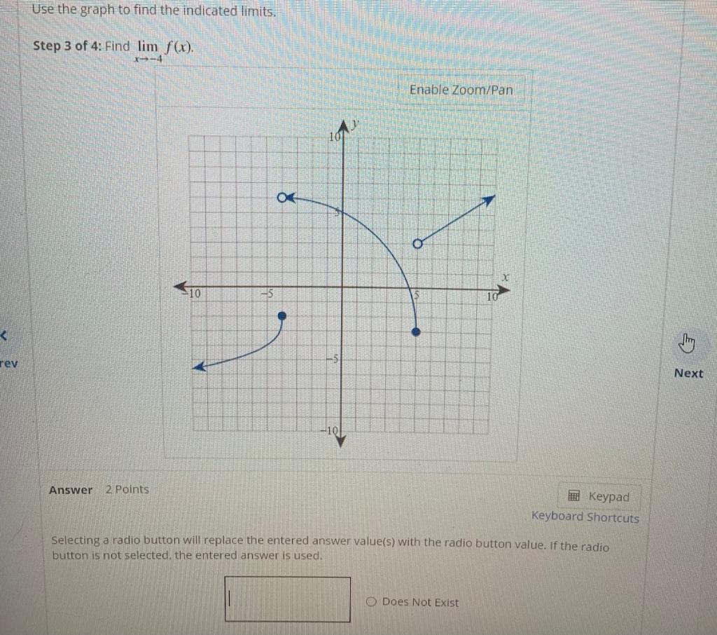 Solved Use the graph to find the indicated limits. Step 3 of | Chegg.com