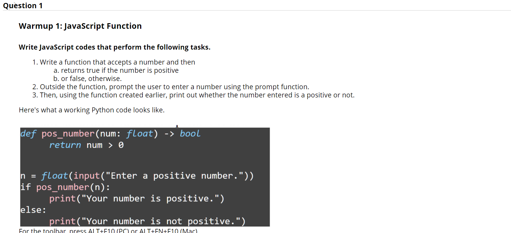 Solved Question 1 Warmup 1: JavaScript Function Write | Chegg.com