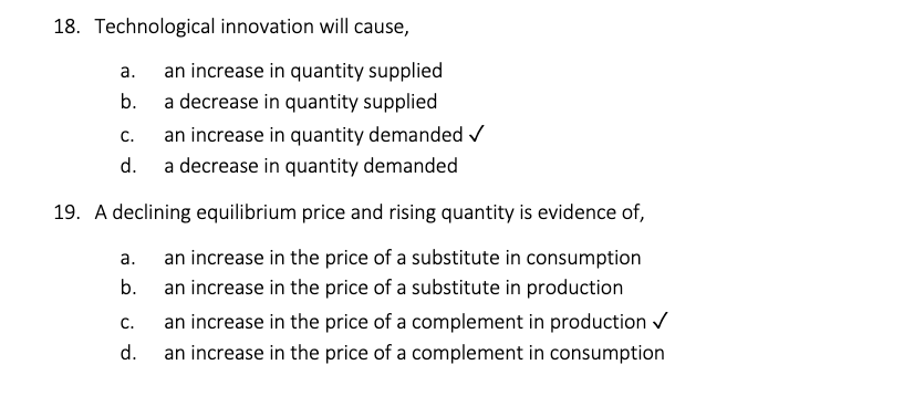 Solved Technological innovation will cause,a. ﻿an increase | Chegg.com