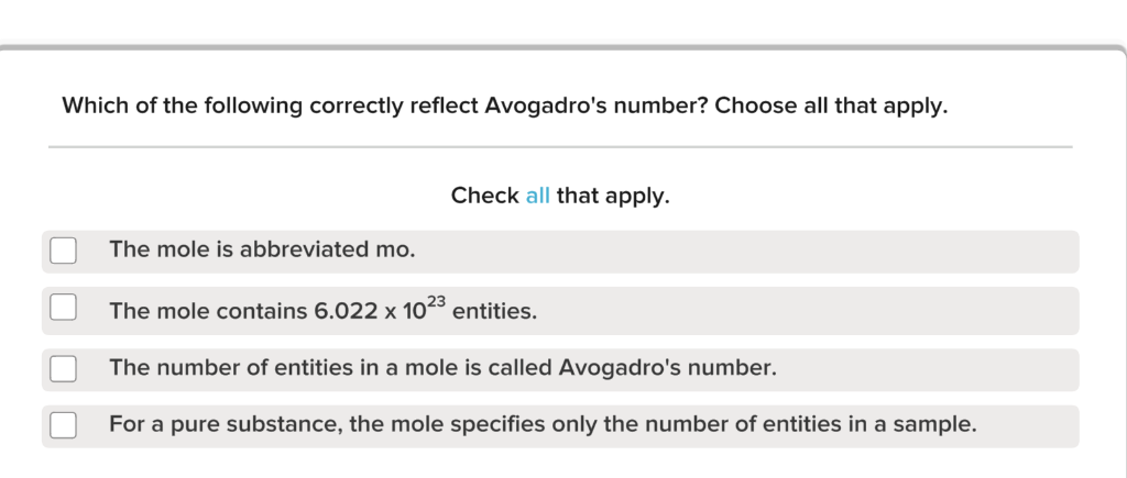 Solved Which of the following correctly reflect Avogadro's | Chegg.com