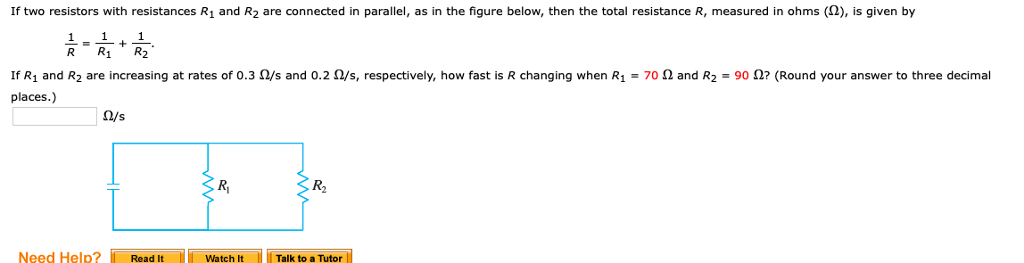 Solved If two resistors with resistances R1 and R2 are | Chegg.com