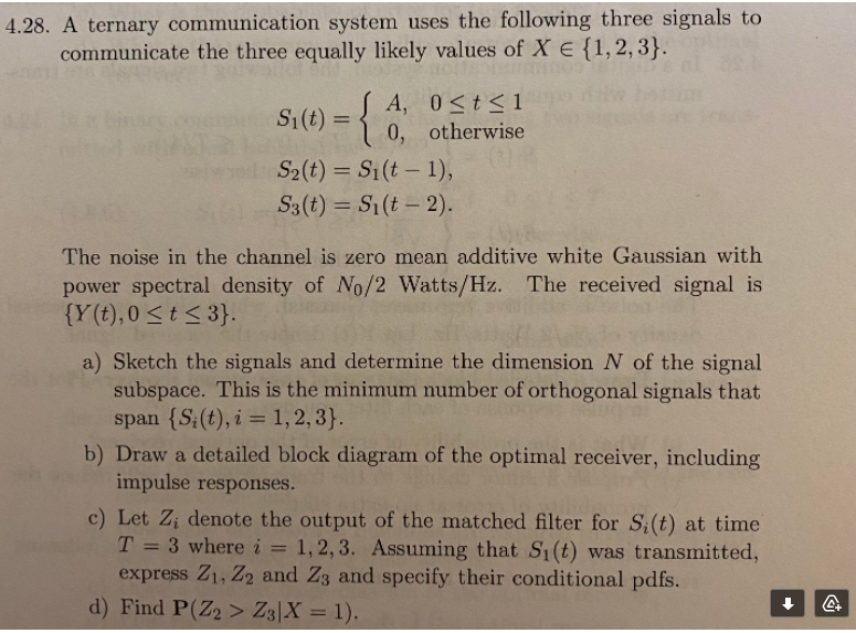 4.28. A ternary communication system uses the | Chegg.com