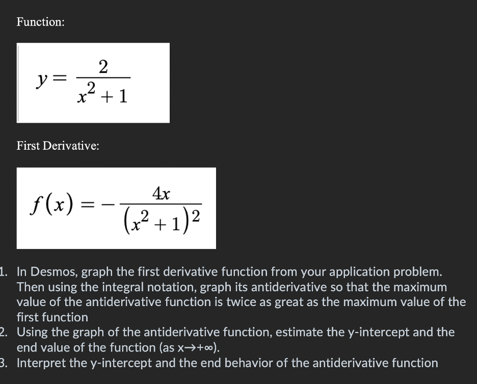 Solved In Desmos Graph The First Derivative Function From