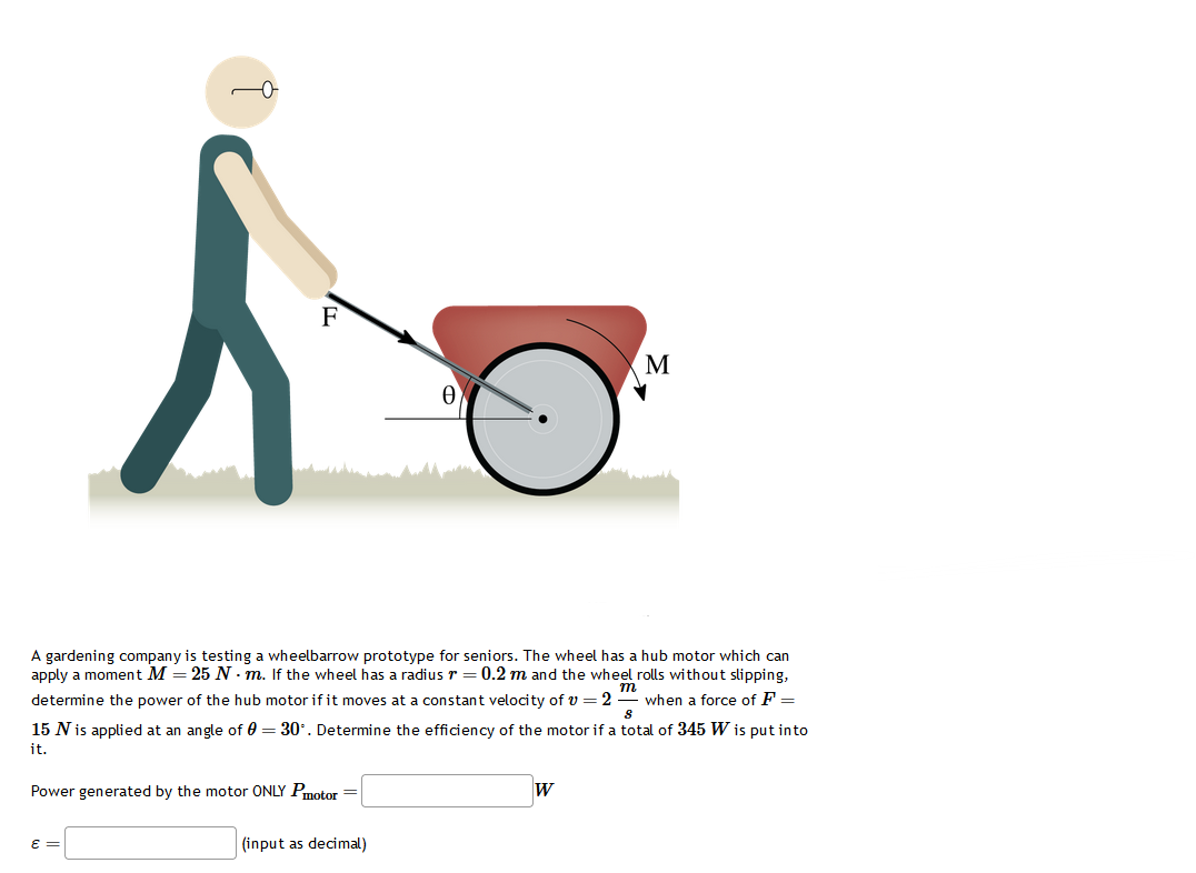 Solved A gardening company is testing a wheelbarrow | Chegg.com