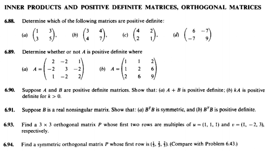 Solved INNER PRODUCTS AND POSITIVE DEFINITE MATRICES, | Chegg.com