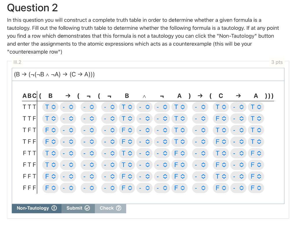 Solved In this question you will construct a complete truth | Chegg.com