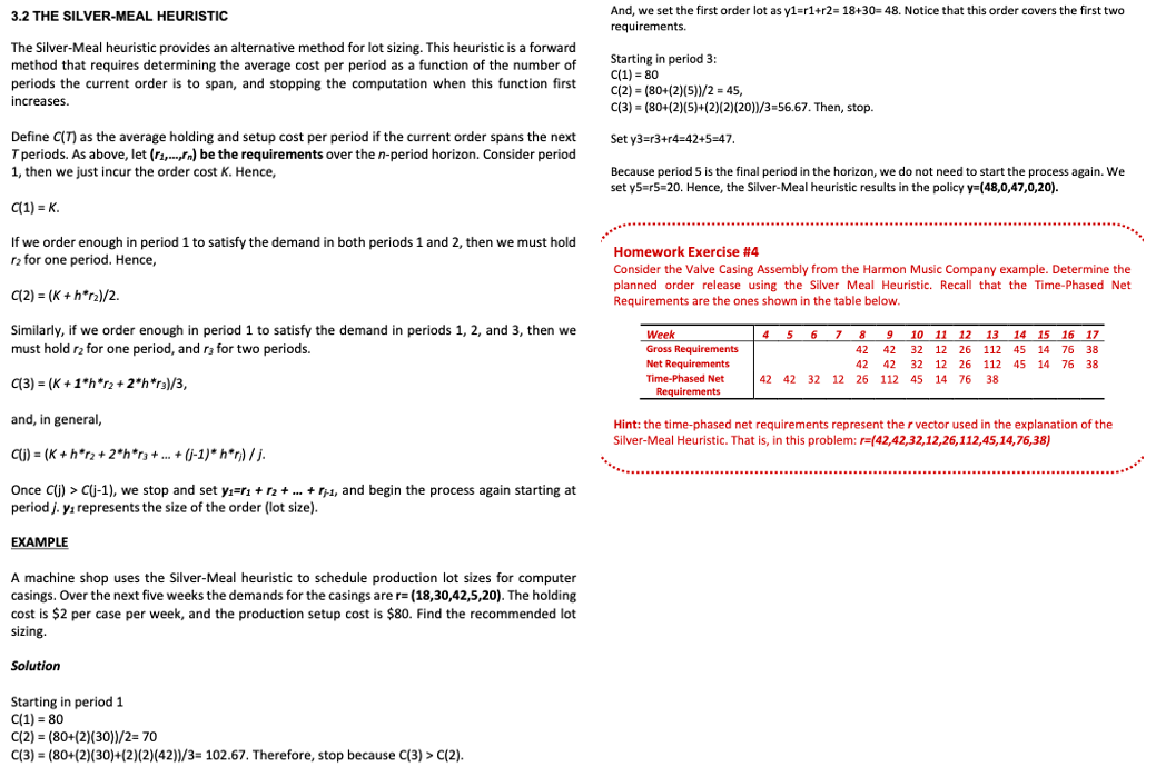 Solved 3.2 THE SILVER-MEAL HEURISTIC The Silver-Meal | Chegg.com