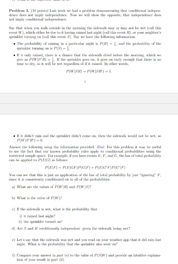 Solved Problem 3. (18 points) Last week we had a problem | Chegg.com Solved Problem 3. (18 points) Last week we had a problem | Chegg.com