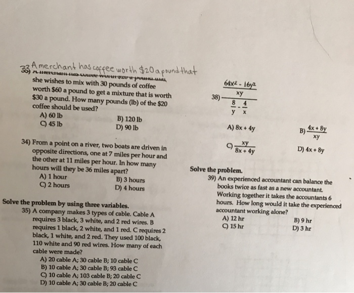 Solved A merchant has coffee worth $20 a pound that she | Chegg.com