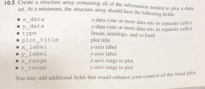 Solved 5 Create a structure array containing all of the | Chegg.com