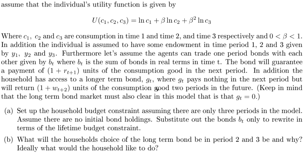 assume that the individual's utility function is | Chegg.com