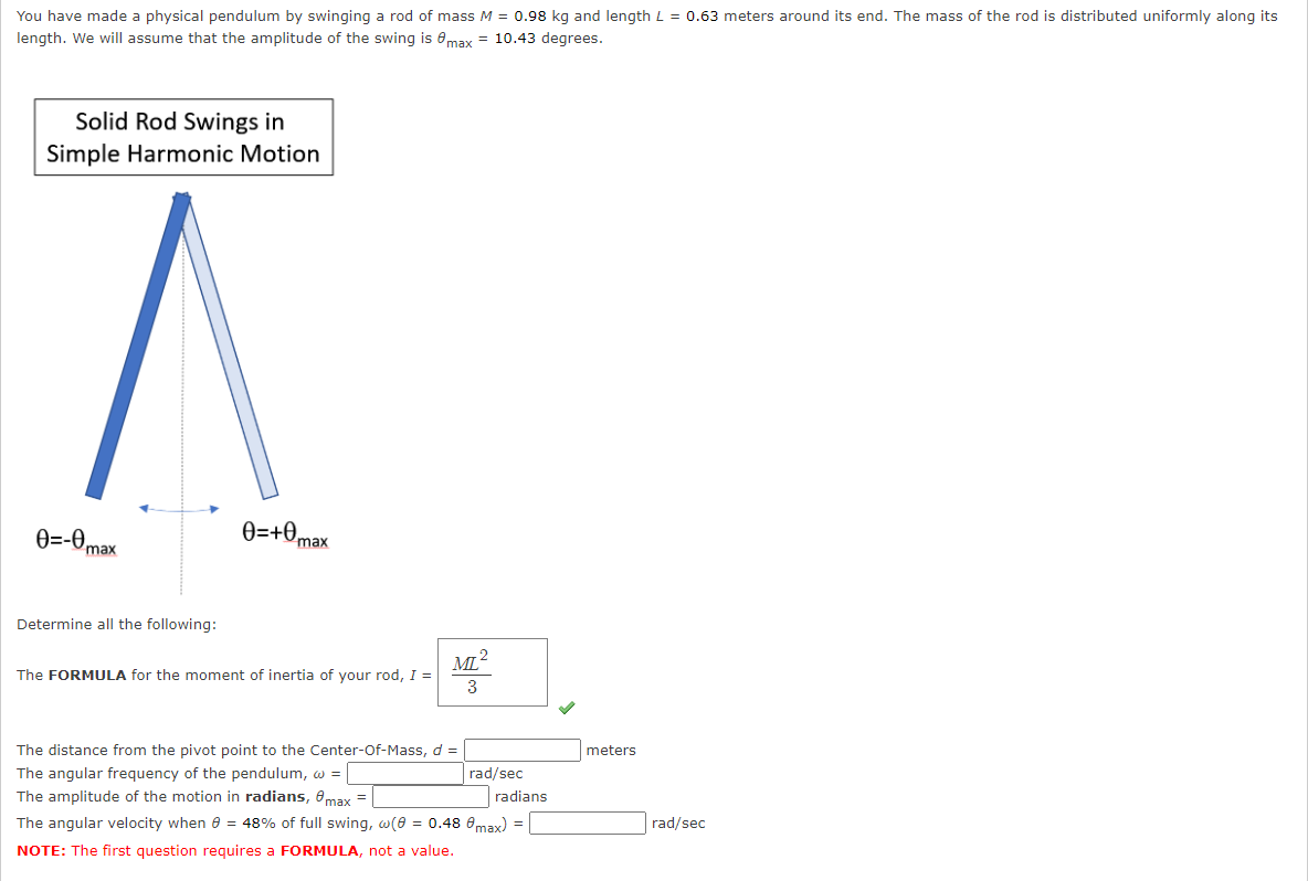 Solved length. We will assume that the amplitude of the | Chegg.com