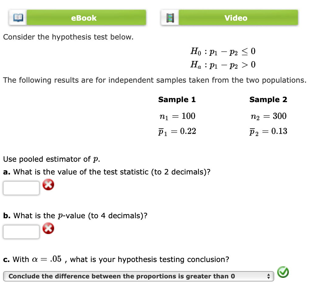 Solved Consider the hypothesis test below. The following | Chegg.com